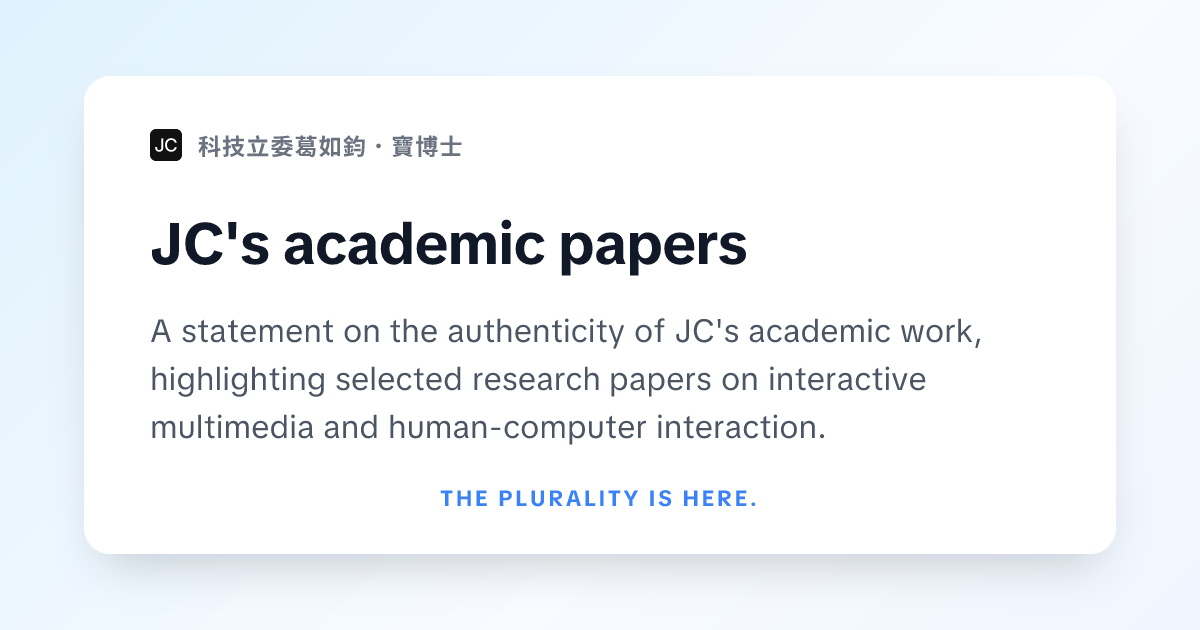 JC's academic papers